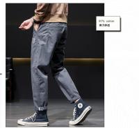China #1094 Daily Washed Mid Waist mens pants wholesale Khaki Grey Youth Trend Custom (HY603) for sale