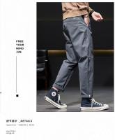 China #1094 Daily Washed Mid Waist mens pants wholesale Khaki Grey Youth Trend Custom (HY603) for sale