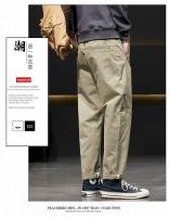 China #1094 Daily Washed Mid Waist mens pants wholesale Khaki Grey Youth Trend Custom (HY603) for sale
