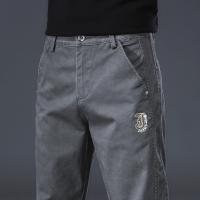 China Regular Daily Washed Mid Waist jogger pants wholesale Khaki Grey Solid Color Custom (HY603) for sale