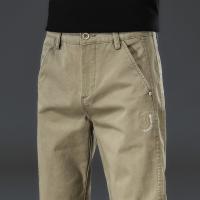 China Regular Daily Washed Mid Waist jogger pants wholesale Khaki Grey Solid Color Custom (HY603) for sale