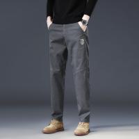 China Regular Daily Washed Mid Waist jogger pants wholesale Khaki Grey Solid Color Custom (HY603) for sale