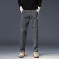 China Regular Daily Washed Mid Waist jogger pants wholesale Khaki Grey Solid Color Custom (HY603) for sale