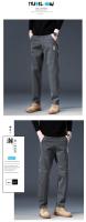 China Regular Daily Washed Mid Waist jogger pants wholesale Khaki Grey Solid Color Custom (HY603) for sale