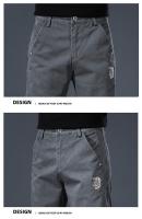 China Regular Daily Washed Mid Waist jogger pants wholesale Khaki Grey Solid Color Custom (HY603) for sale