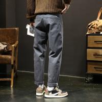 China Youth Trend Daily Washed Mid Waist jogger pants wholesale Khaki Grey Breathable Custom (HY603) for sale