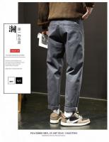 China Youth Trend Daily Washed Mid Waist jogger pants wholesale Khaki Grey Breathable Custom (HY603) for sale