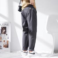 China Daily Washed Casual mens pants wholesale Mid Waist Khaki Grey Custom (HY603) for sale