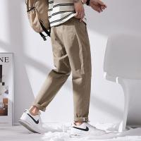 China Daily Washed Casual mens pants wholesale Mid Waist Khaki Grey Custom (HY603) for sale