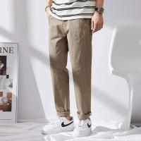 China Daily Washed Casual mens pants wholesale Mid Waist Khaki Grey Custom (HY603) for sale
