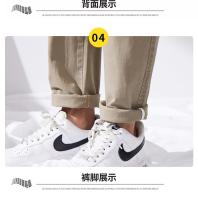 China Daily Washed Casual mens pants wholesale Mid Waist Khaki Grey Custom (HY603) for sale