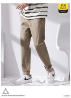 China Daily Washed Casual mens pants wholesale Mid Waist Khaki Grey Custom (HY603) for sale