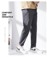 China Daily Washed Casual mens pants wholesale Mid Waist Khaki Grey Custom (HY603) for sale