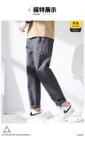 China Daily Washed Casual mens pants wholesale Mid Waist Khaki Grey Custom (HY603) for sale