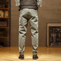 China #8580 Daily Washed Mid Waist jogger pants wholesale Khaki Grey Breathable Custom (HY603) for sale