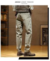 China #8580 Daily Washed Mid Waist jogger pants wholesale Khaki Grey Breathable Custom (HY603) for sale