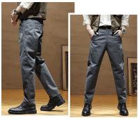 China #8580 Daily Washed Mid Waist jogger pants wholesale Khaki Grey Breathable Custom (HY603) for sale