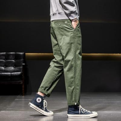 China Daily Washed Mid Waist wide leg track pants Solid Color Urban Fashion Custom (HY608) for sale
