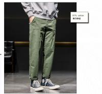 China Daily Washed Mid Waist wide leg track pants Solid Color Urban Fashion Custom (HY608) for sale