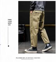 China Daily Washed Mid Waist wide leg track pants Solid Color Urban Fashion Custom (HY608) for sale