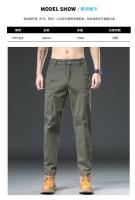 China Army Green Khaki Regular Daily Washed Mid Waist jogger pants wholesale Solid Color Urban Fashion Custom (HY608) for sale