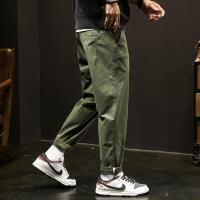 China Army Green Khaki Daily Washed Mid Waist jogger pants wholesale Solid Color Urban Fashion Custom (HY608) for sale