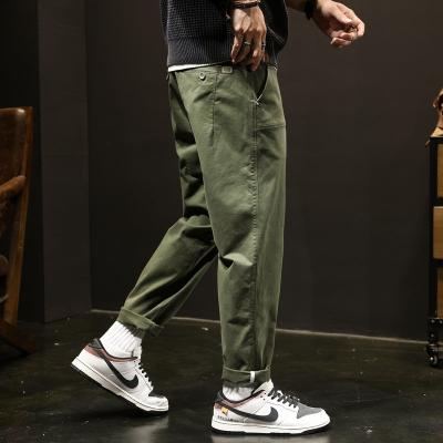 China Army Green Khaki Daily Washed Mid Waist jogger pants wholesale Solid Color Urban Fashion Custom (HY608) for sale