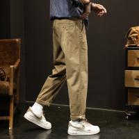 China Army Green Khaki Daily Washed Mid Waist jogger pants wholesale Solid Color Urban Fashion Custom (HY608) for sale