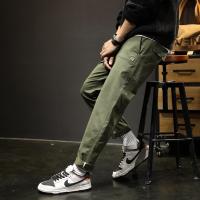China Army Green Khaki Daily Washed Mid Waist jogger pants wholesale Solid Color Urban Fashion Custom (HY608) for sale