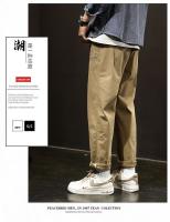 China Army Green Khaki Daily Washed Mid Waist jogger pants wholesale Solid Color Urban Fashion Custom (HY608) for sale