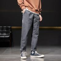 China Army Green Grey Daily Washed Mid Waist jogger pants wholesale Solid Color Slight Stretch Custom (HY602) for sale