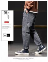 China Army Green Grey Daily Washed Mid Waist jogger pants wholesale Solid Color Slight Stretch Custom (HY602) for sale