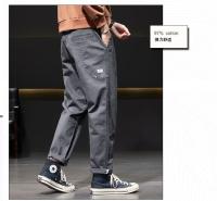 China Army Green Grey Daily Washed Mid Waist jogger pants wholesale Solid Color Slight Stretch Custom (HY602) for sale