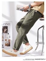 China #3968 Daily Washed Mid Waist jogger pants wholesale Youth Trend Slight Stretch Custom (HY602) for sale