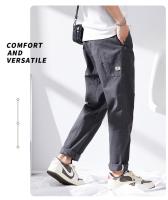 China #3968 Daily Washed Mid Waist jogger pants wholesale Youth Trend Slight Stretch Custom (HY602) for sale
