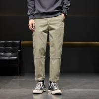 China #1003 Daily Washed Mid Waist jogger pants wholesale Khaki Grey Solid Color Custom (HY601) for sale