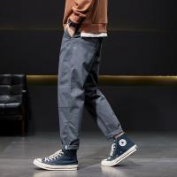 China #1003 Daily Washed Mid Waist jogger pants wholesale Khaki Grey Solid Color Custom (HY601) for sale