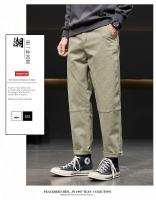 China #1003 Daily Washed Mid Waist jogger pants wholesale Khaki Grey Solid Color Custom (HY601) for sale