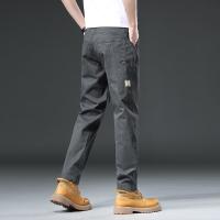 China Khaki Dark Grey Daily Washed Mid Waist mens pants wholesale Solid Color Slight Stretch Custom (HY601) for sale