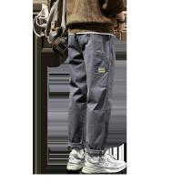 China Khaki Dark Grey Daily Washed Mid Waist mens pants wholesale Solid Color Slight Stretch Custom (HY601) for sale
