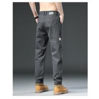 China Khaki Dark Grey Daily Washed Mid Waist mens pants wholesale Solid Color Slight Stretch Custom (HY601) for sale