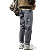 China #8181 Daily Washed Mid Waist jogger pants wholesale Grey Khaki Breathable Custom (HY601) for sale