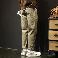 China #8181 Daily Washed Mid Waist jogger pants wholesale Grey Khaki Breathable Custom (HY601) for sale