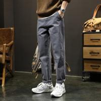 China #8181 Daily Washed Mid Waist jogger pants wholesale Grey Khaki Breathable Custom (HY601) for sale