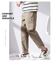 China Daily Washed Casual jogger pants wholesale Mid Waist Slight Stretch Custom (HY601) for sale