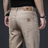 China Dark Grey Khaki Daily Washed Mid Waist mens pants wholesale Solid Color Youth Trend Custom (P3101) for sale