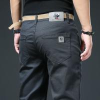 China Dark Grey Khaki Daily Washed Mid Waist mens pants wholesale Solid Color Youth Trend Custom (P3101) for sale