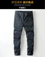 China Dark Grey Khaki Daily Washed Mid Waist mens pants wholesale Solid Color Youth Trend Custom (P3101) for sale