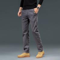 China Washed Mid Waist Solid Color mens pants wholesale Youth Trend Slight Stretch Custom (P408) for sale