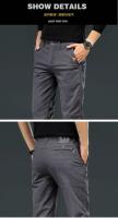 China Washed Mid Waist Solid Color mens pants wholesale Youth Trend Slight Stretch Custom (P408) for sale